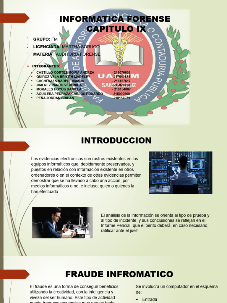 Exposicion Forense Grupo 9° | PDF | Informática forense | Informática
