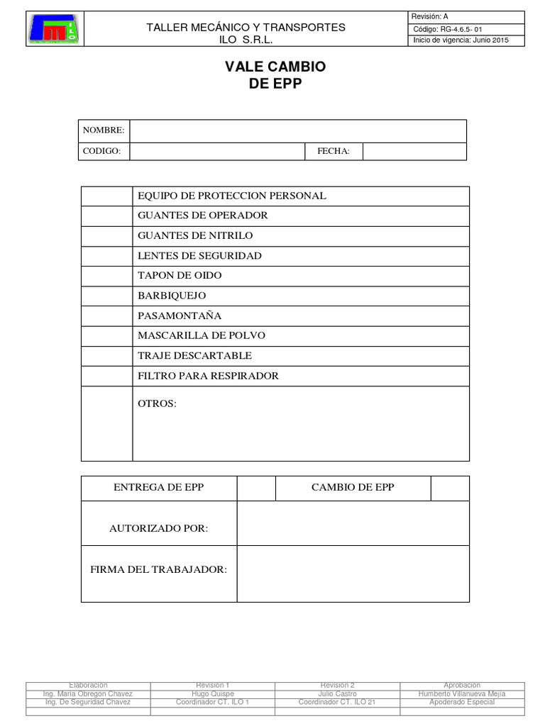 53 Vale Cambio de EPP | PDF