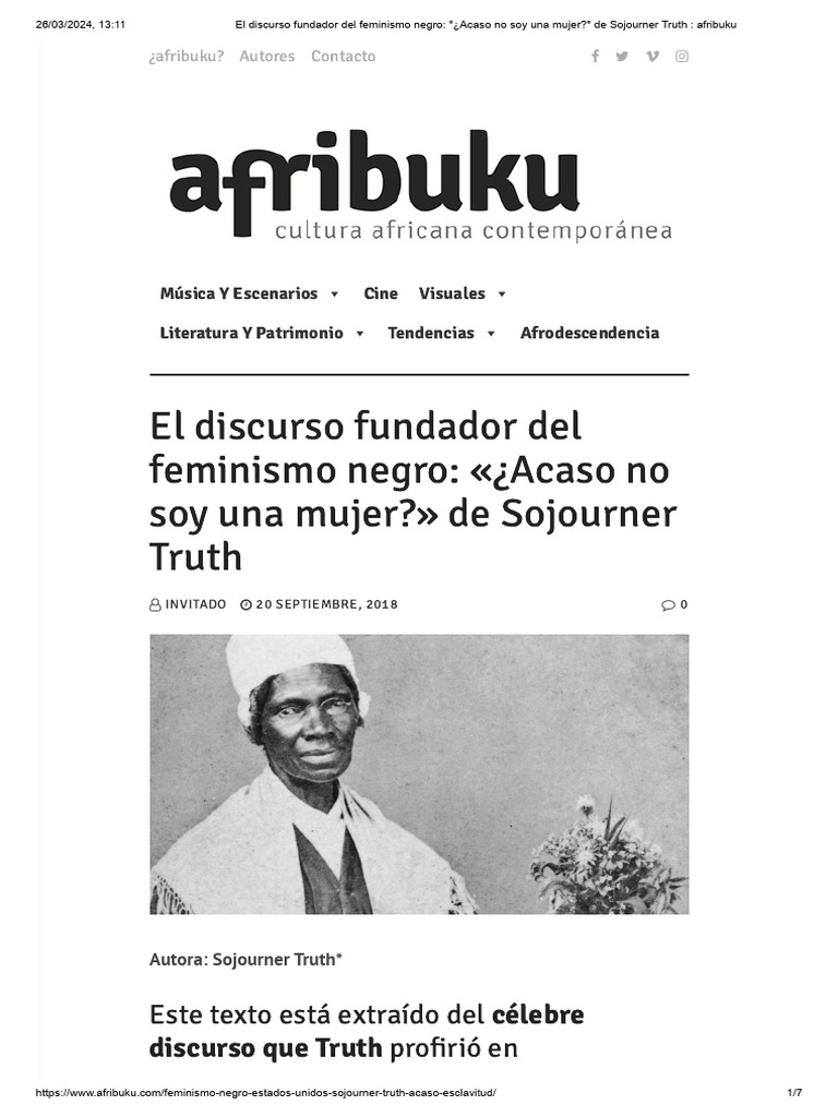 Sojourner Truth: Fundadora del Feminismo | PDF | Mujer