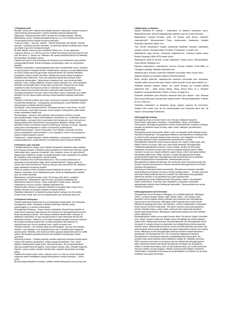 FƏLSƏFƏ I Koll Şparqalka | PDF