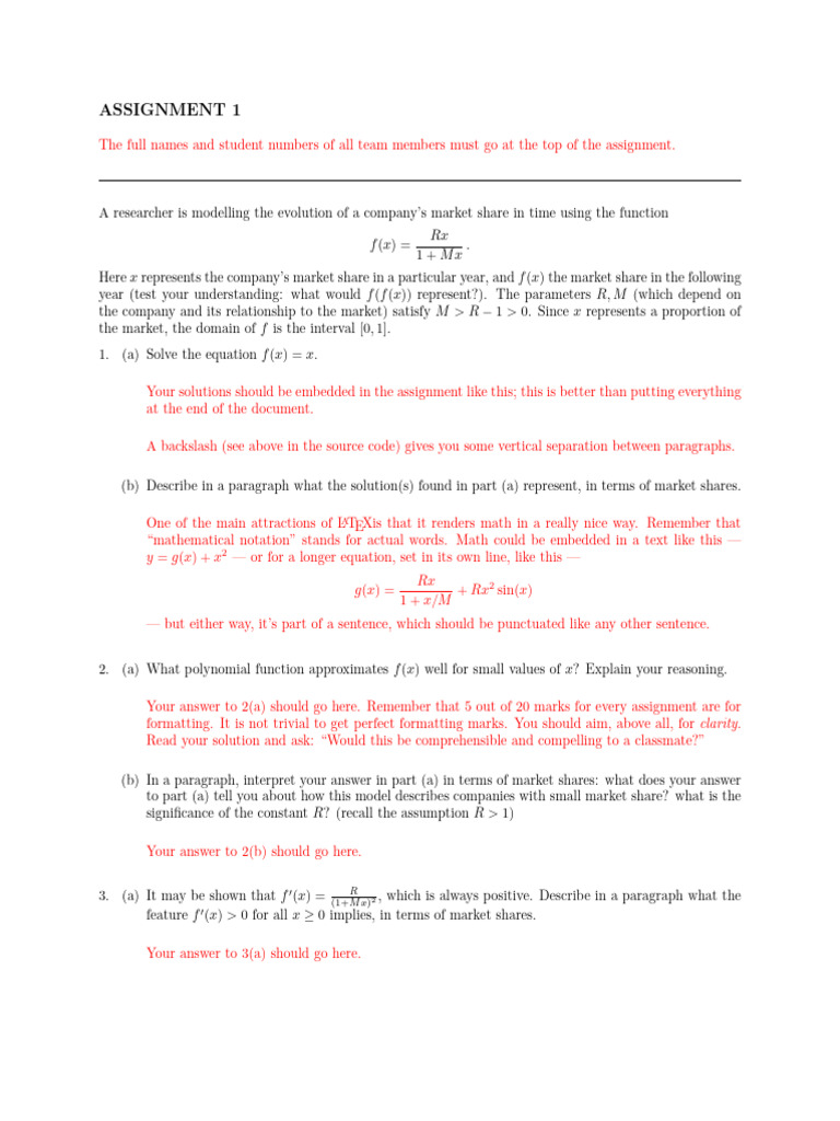 Template Assignment 1 Pdf Function Mathematics Equations 6329