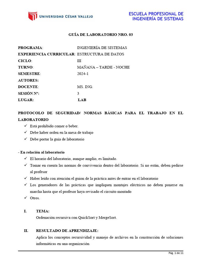 Guia Lab-03 | PDF | Laboratorios | Informática