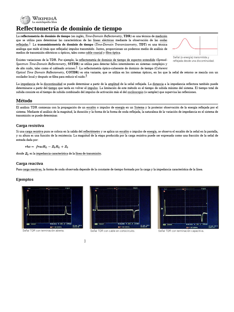 Reflectometría de Dominio de Tiempo | Descargar gratis PDF | Ingenieria ...