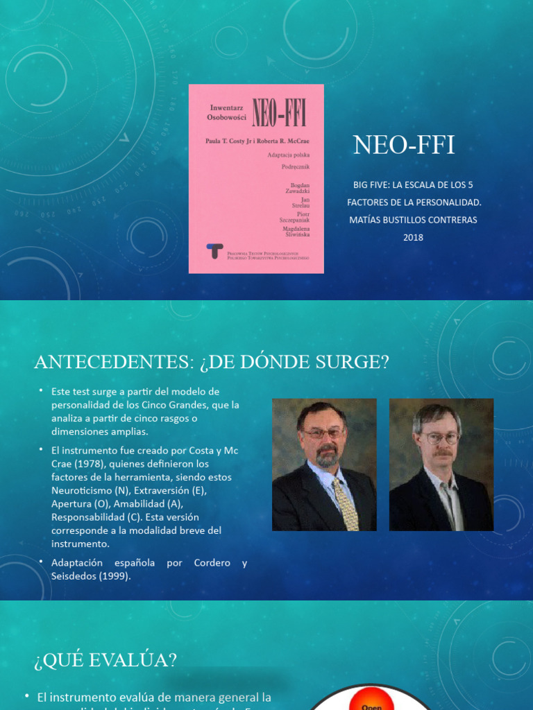 4ta Clase Psicometría. NEO-FFI | PDF | Desarrollo humano | Psicología ...
