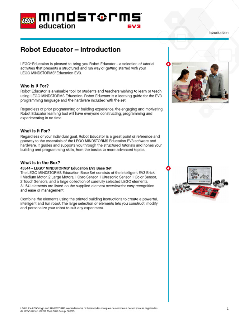 Robot Educator - Introduction | PDF | Lego | Computing