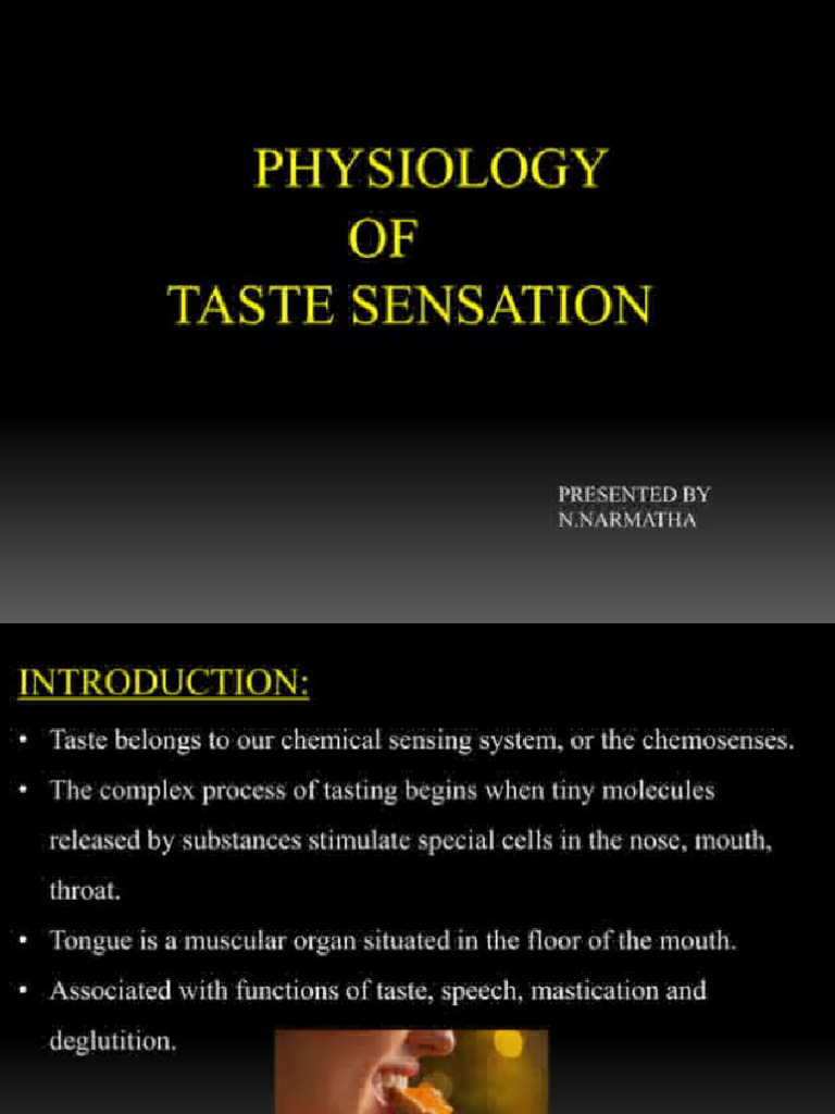 Physiology of Taste Sensation | PDF