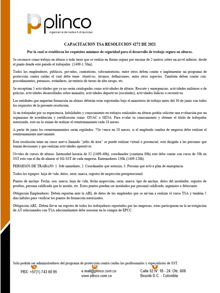 Capacitacion Tsa - Resolucion 4272. | PDF