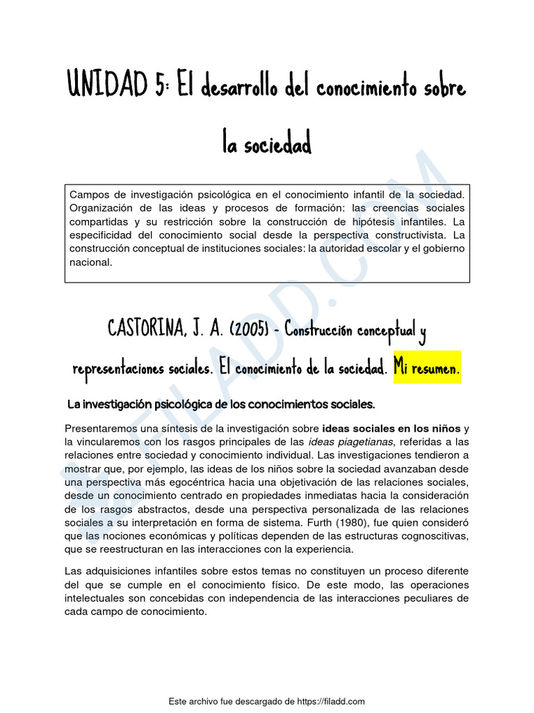 Resumen Final de Psicologia Genetica U5 y U6 | PDF | Conocimiento | Sicología