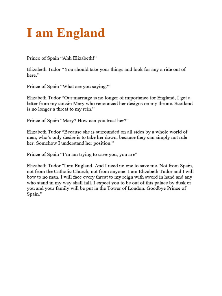 Elizabeth I: I Am England Speech | PDF