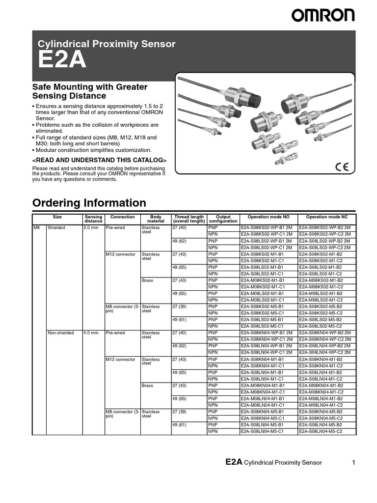 CATALOGO SENSORES OMRON INDUCTIVOS | Download Free PDF | Electrical ...