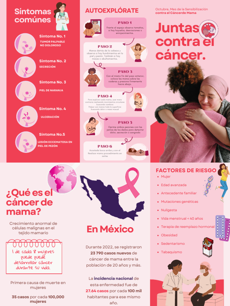Folleto Información Cáncer de Mama Moderno Rojo y Rosa | Descargar gratis PDF | Cáncer de mama ...