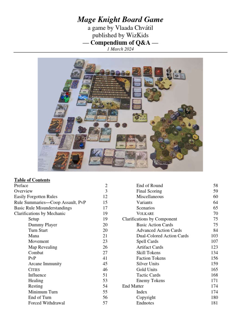 Mage Knight - Compendium of Q&A - 1 March 2024 | PDF | Gaming