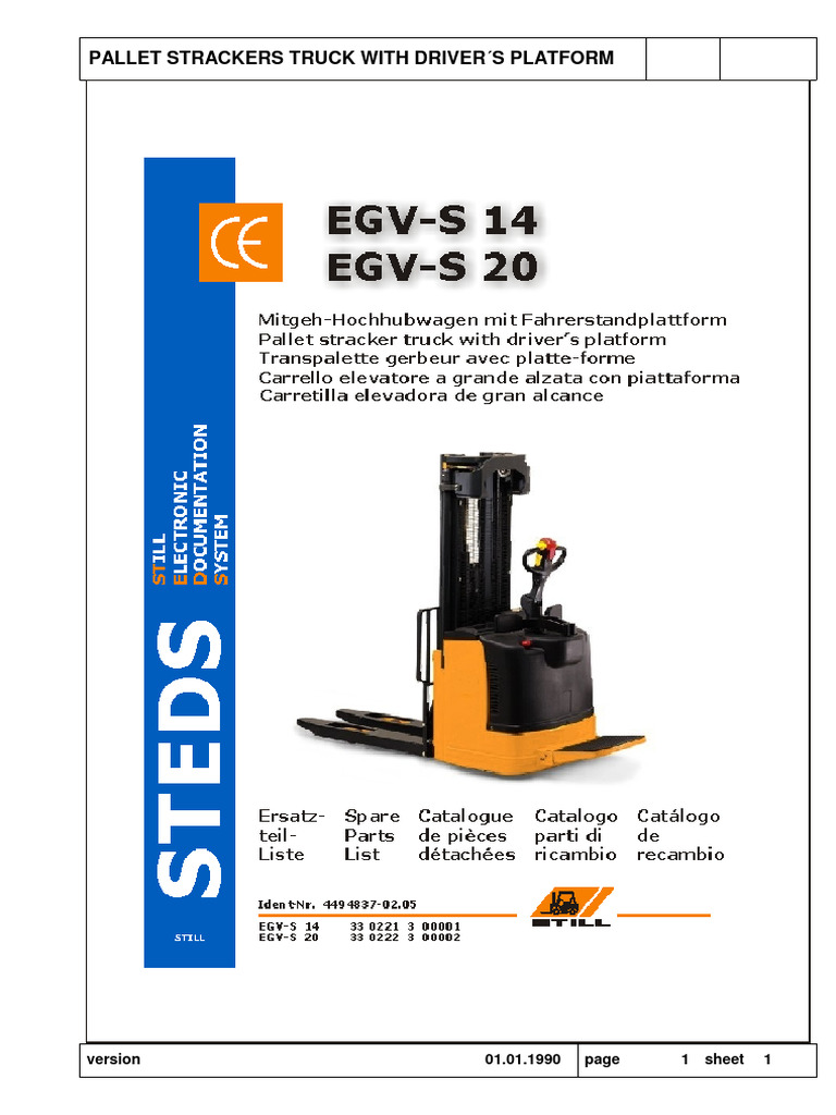 Pallet Strackers Truck With Driver S Platform: 01.01.1990 1 Sheet 1 ...