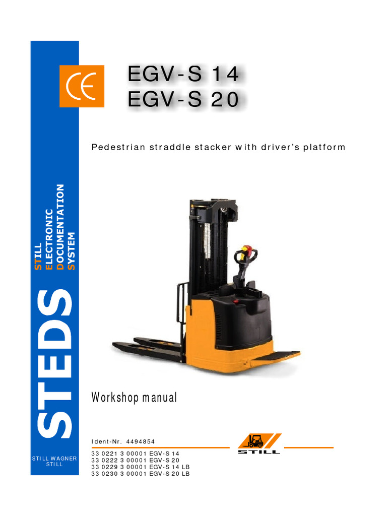 EGV-S 14-16 (0221, 0222, 0229, 0230) - Manual de Oficina | PDF | Forklift | Steering