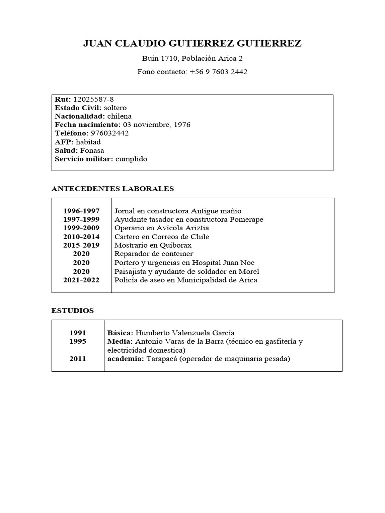 Juan Claudio Gutierrez Gutierrez | PDF