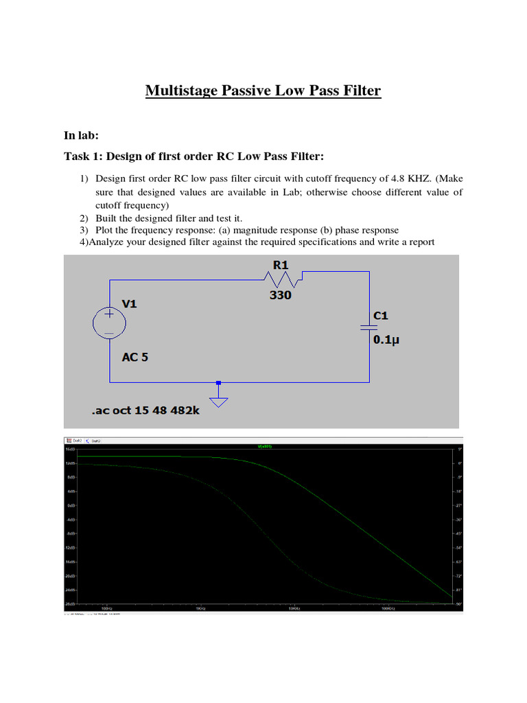 Lab 12 Eca2 Version Modif | PDF | Low Pass Filter | Electronic Filter