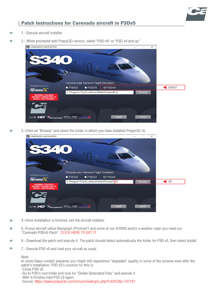 Carenado P3D v5 and Patch | PDF