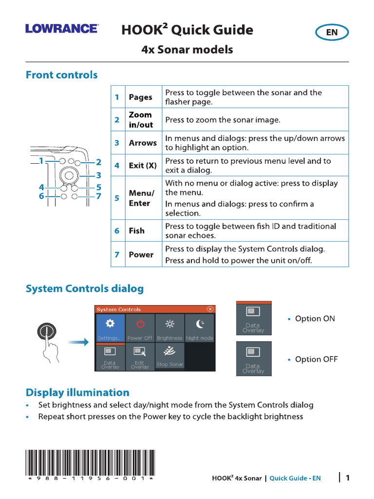 Hook2 4x Sonar - Quick Guide Eng | PDF