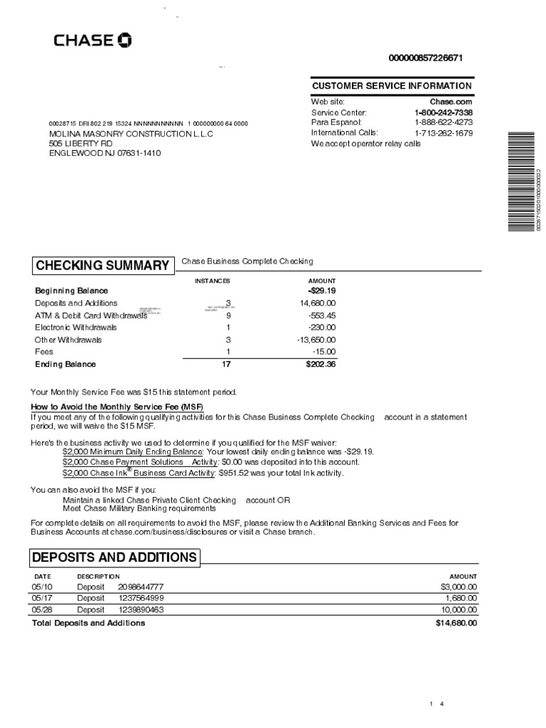 Jpmorgan Chase Bank, N.A. P O Box 182051 Columbus, Oh 43218 - 2051 May ...