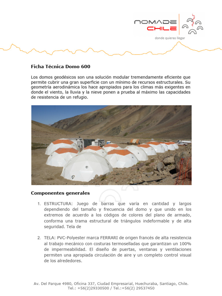 FICHA TECNICAS DOMO 600 | PDF | Techo