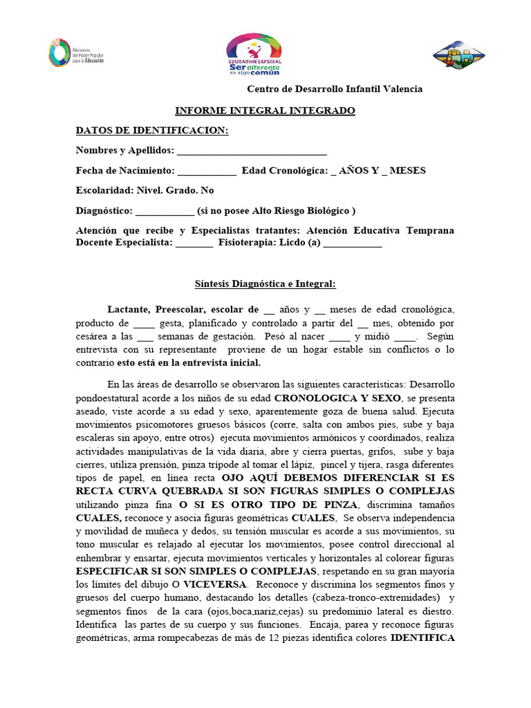 MODELO DE INFORME CDI (2) | PDF