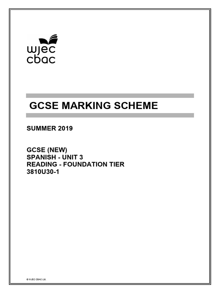 Gcse Wjec Spanish Past Paper | PDF