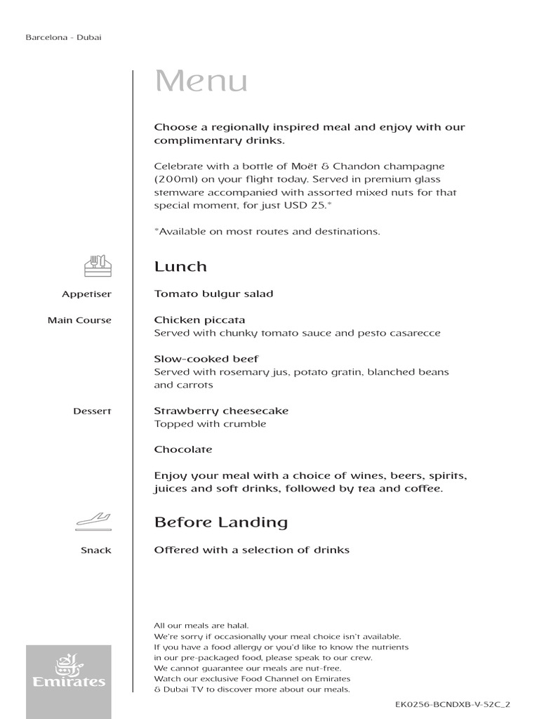 Menu Avion | PDF | Meal | Drink