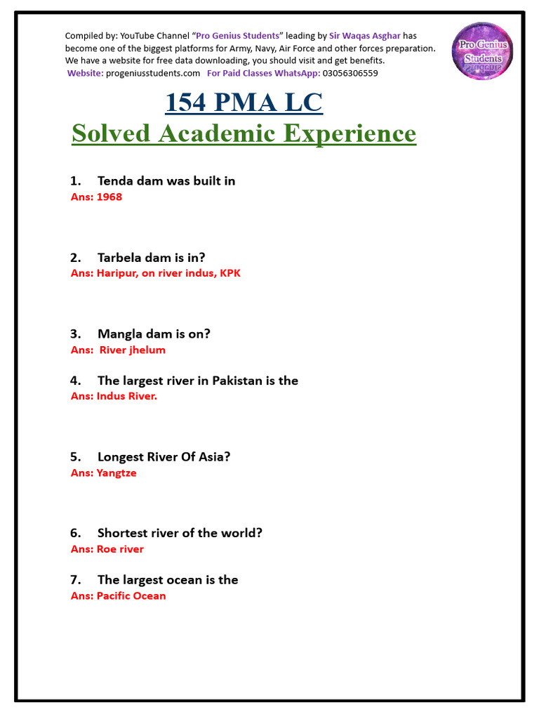 154 PMA latest Solved Academic Mcqs By Pro Genius Students.docx | PDF ...