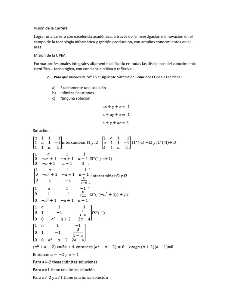 SOLUCIONARIO SEGUNDO PARCIAL ALGEBRA II-I 24 | PDF | Análisis matemático | Álgebra