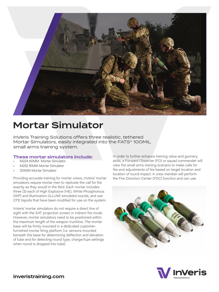 60ef9a90d3bac96876427608 ITS Mortar Simulators 1 | PDF | Mortar (Weapon) | Simulation