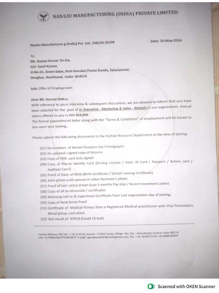 Signed Offer Letter(2) | PDF