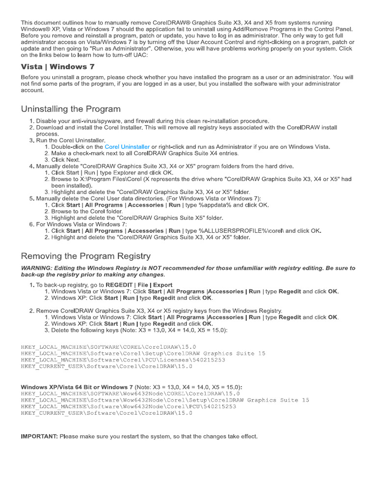 Corel Registry 2 | PDF
