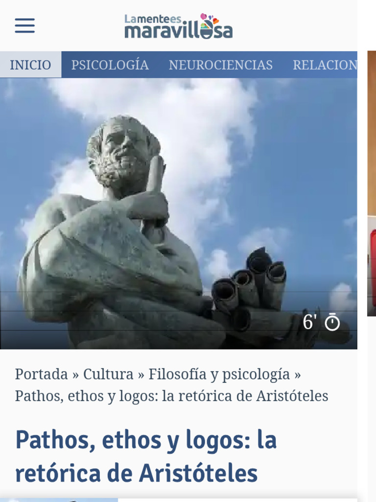 Pathos, Ethos y Logos - La Retórica de Aristóteles - La Mente Es ...
