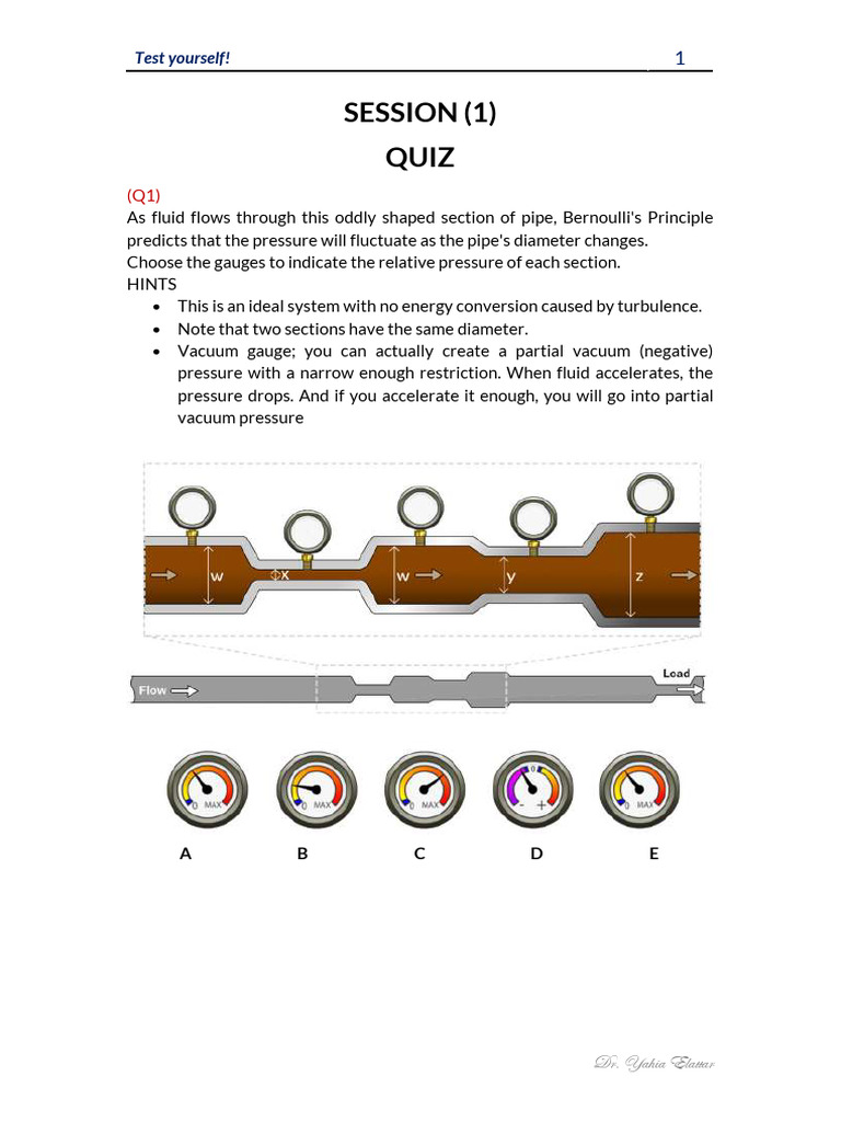 Session - 01 (QUIZ) | PDF | Pressure | Pump