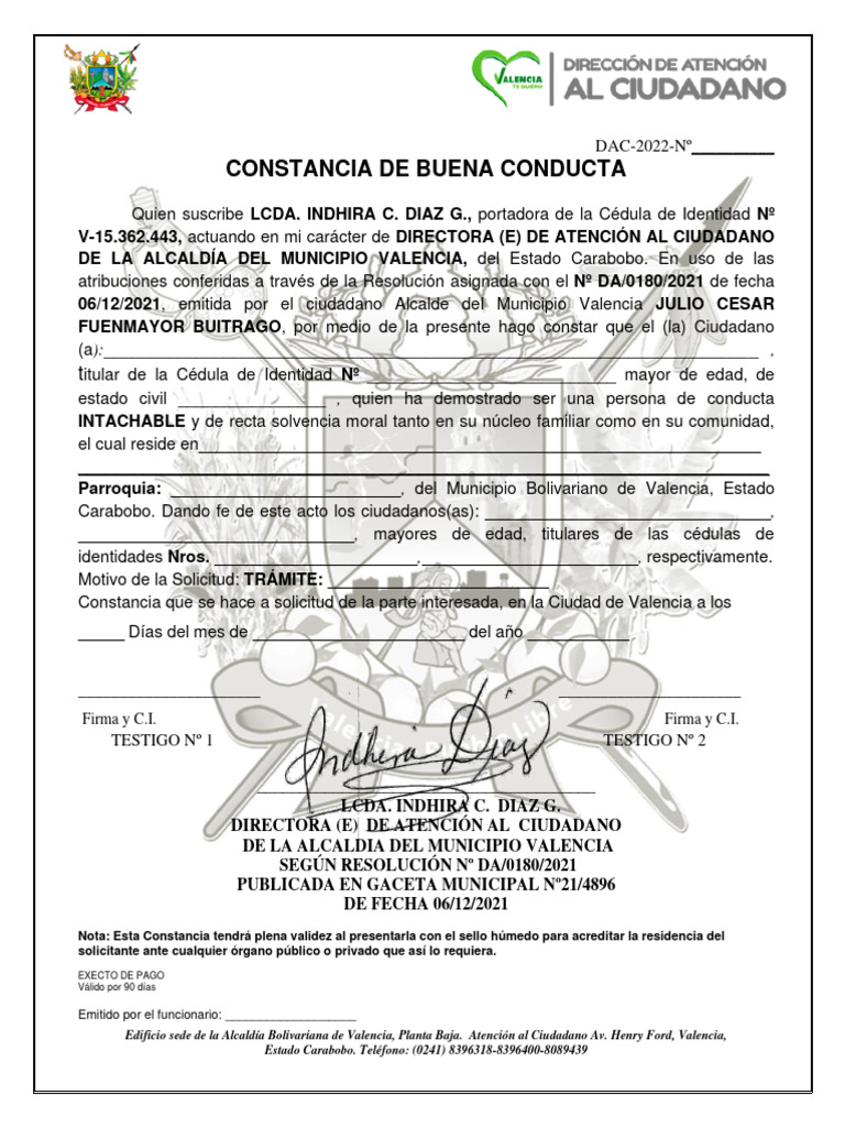constancia_buena_conducta | Descargar gratis PDF | Documento de ...