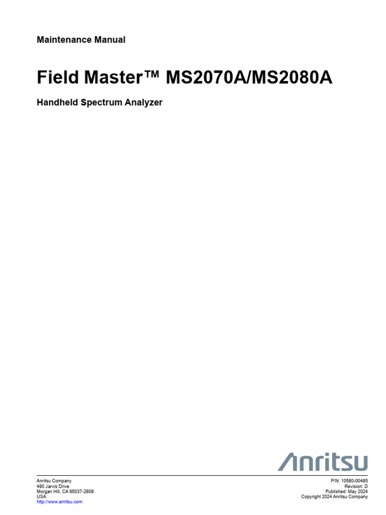 Field Master MS2070A-MS2080A | PDF | Computer Engineering | Electronics