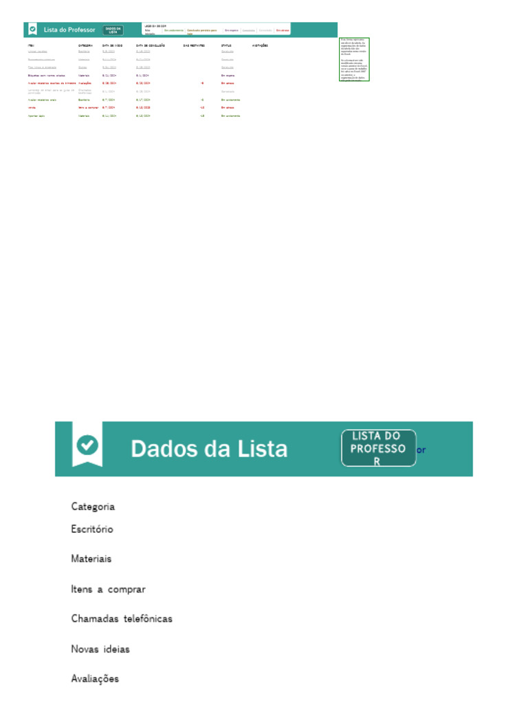 Lista-de-tarefas-do-professor | PDF | Informática
