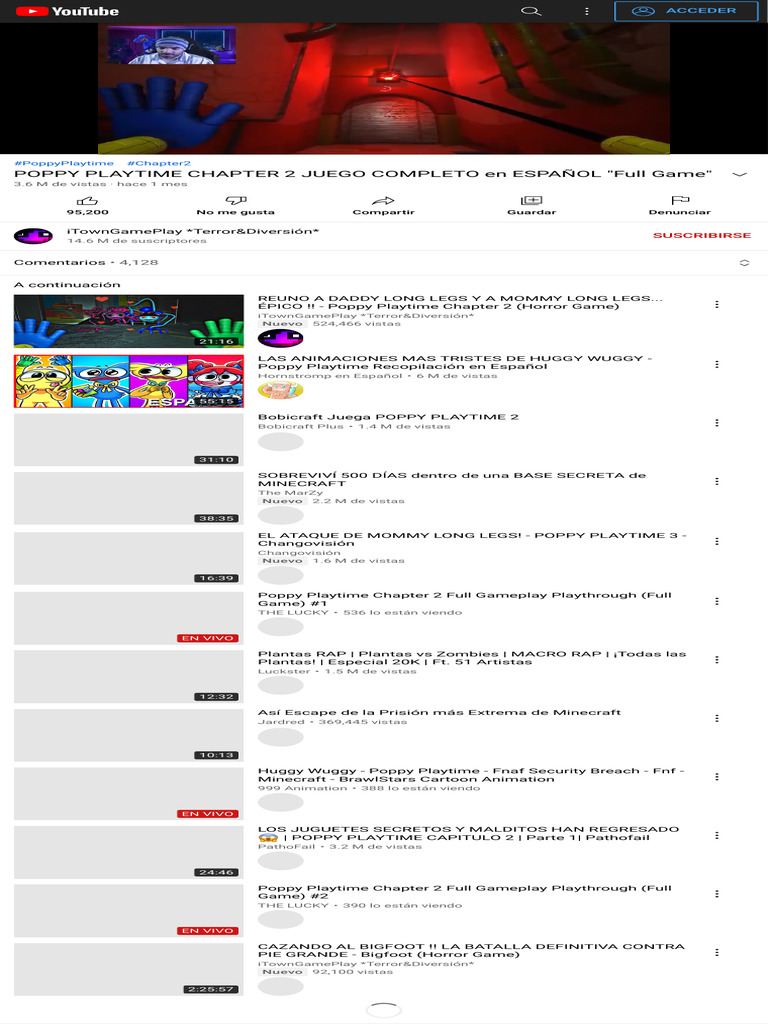 POPPY PLAYTIME CHAPTER 2 JUEGO COMPLETO en ESPAÑOL Full Game - YouTube ...