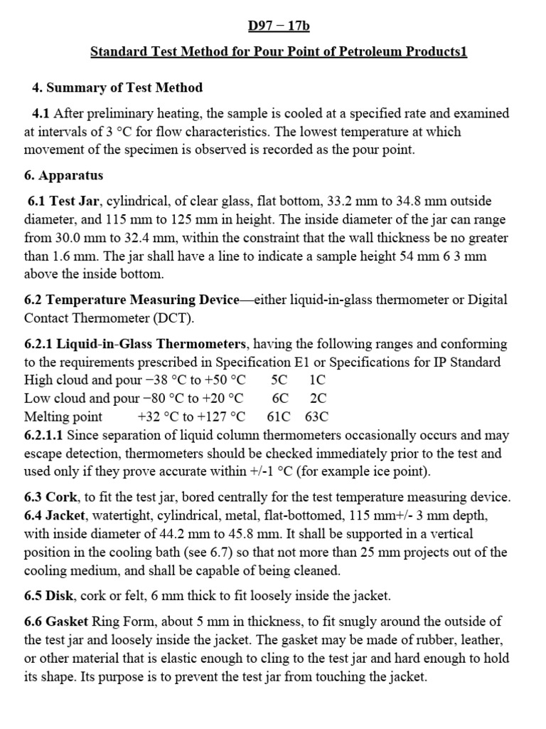 ASTM D97-17b | PDF | Thermometer | Temperature