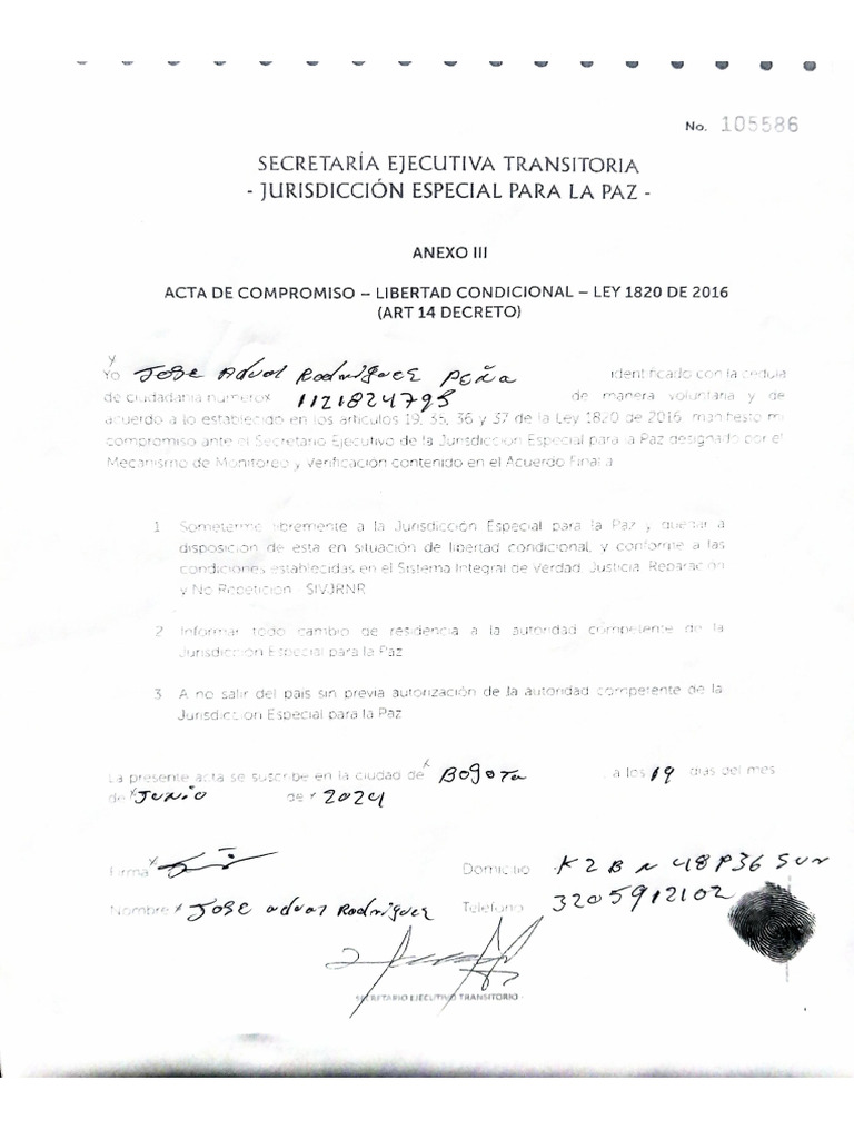 Acta Compromiso José Rodríguez | PDF