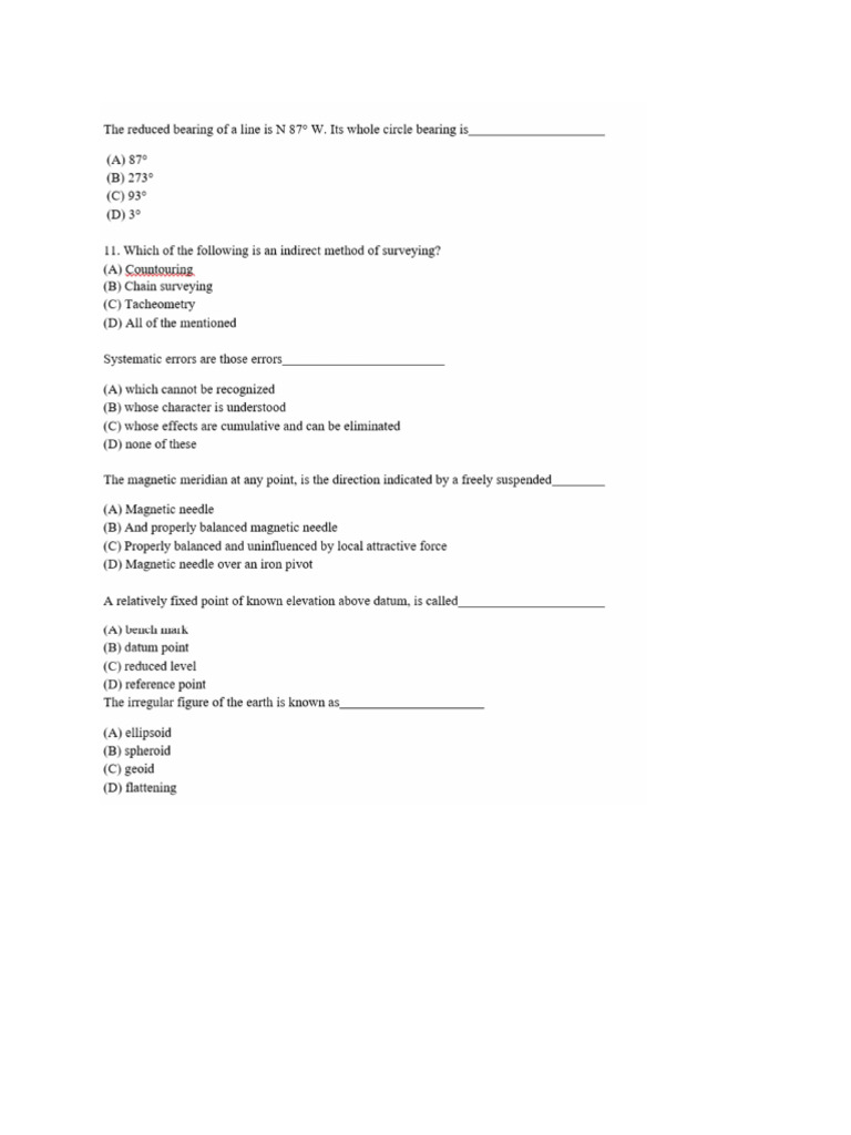 Surveying Pass Questions | PDF