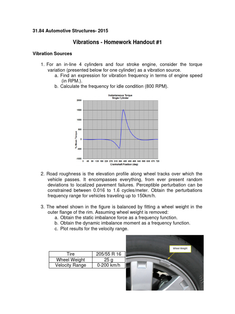 TP 5 - Vibraciones - ejercicio | PDF | Torque | Mechanical Engineering