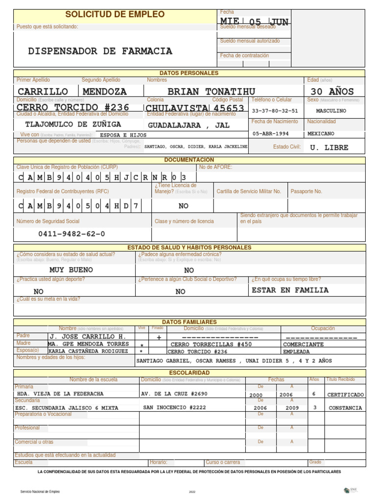 Solicitud Tona | PDF