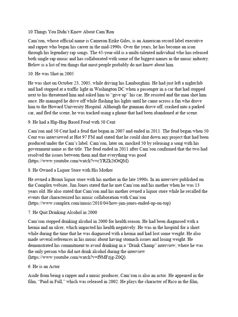 Cameron Ezike Giles Life | PDF