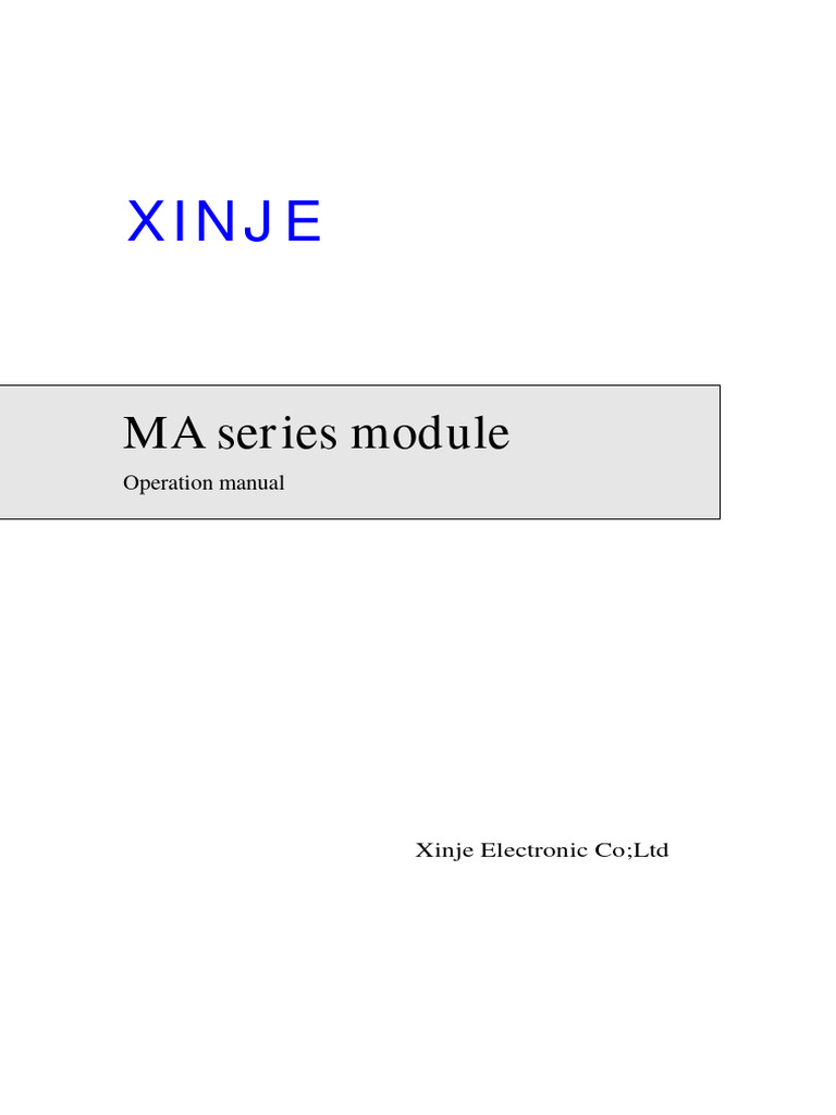 MA Series Module Operation Manual | PDF | Programmable Logic Controller ...