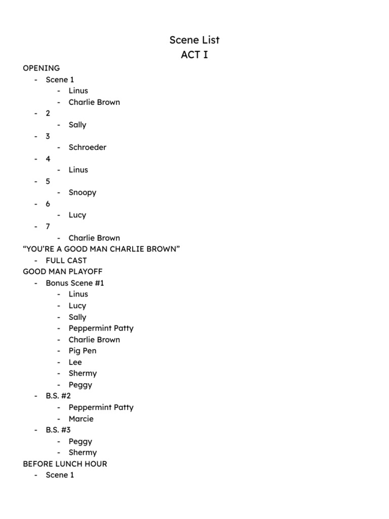 Scene List | PDF | American Comics Characters | Gag A Day Comics