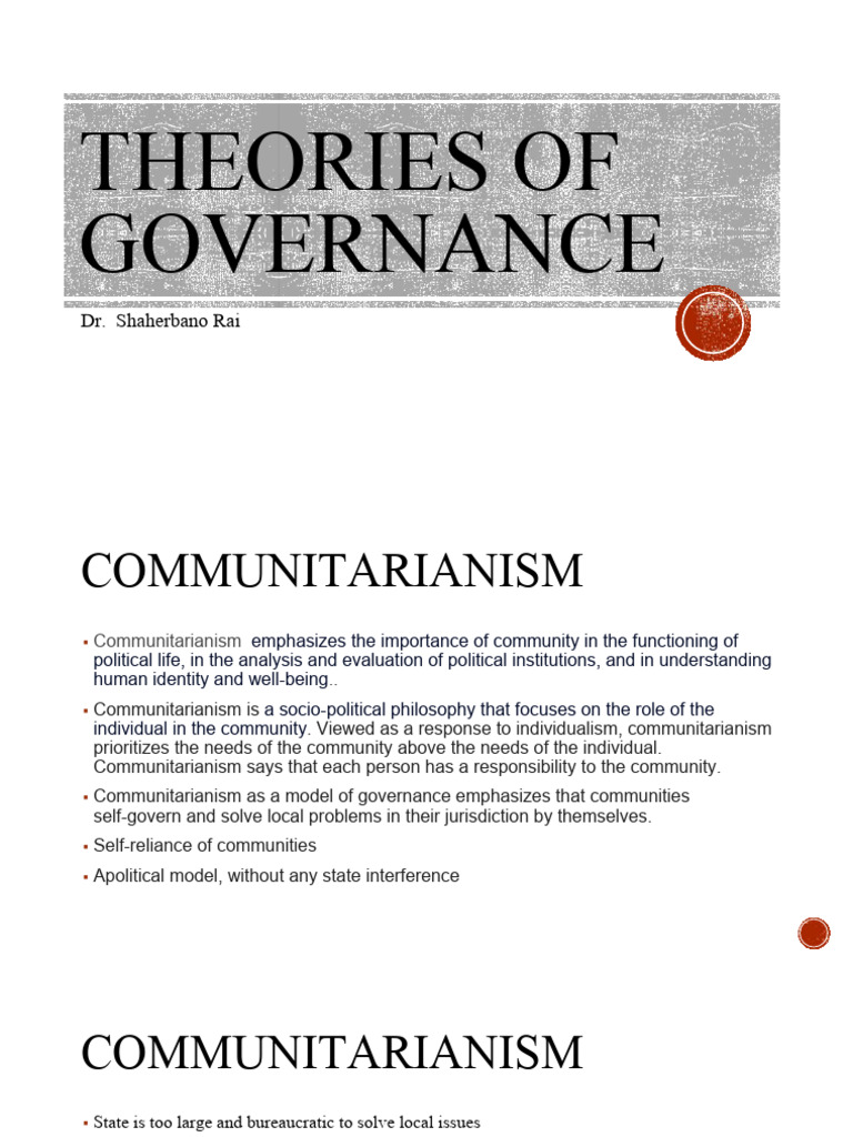 Governance Theories Overview | PDF | Neoliberalism | Rationality
