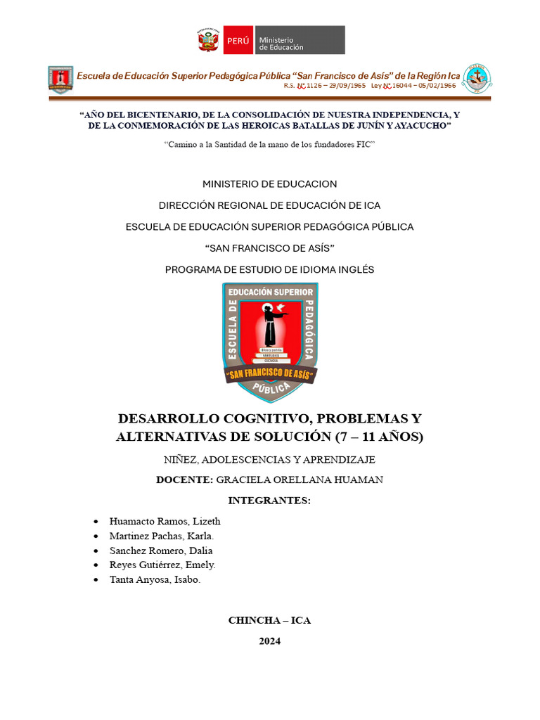 Desarrollo Cognitivo, Problemas y Soluciones (7-11 Años) | PDF | Las emociones | Desarrollo ...