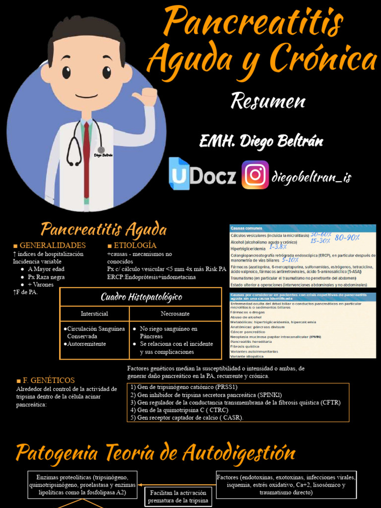 Pancreatitis Aguda y Cronica | PDF | Páncreas | Sistema exocrino