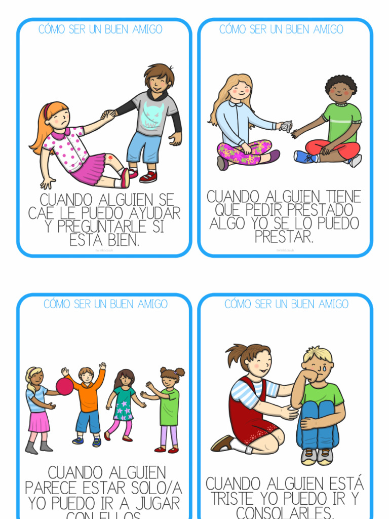ES ES T T 3643 Como Ser Un Buen Amigo Tarjetas Educativas | PDF